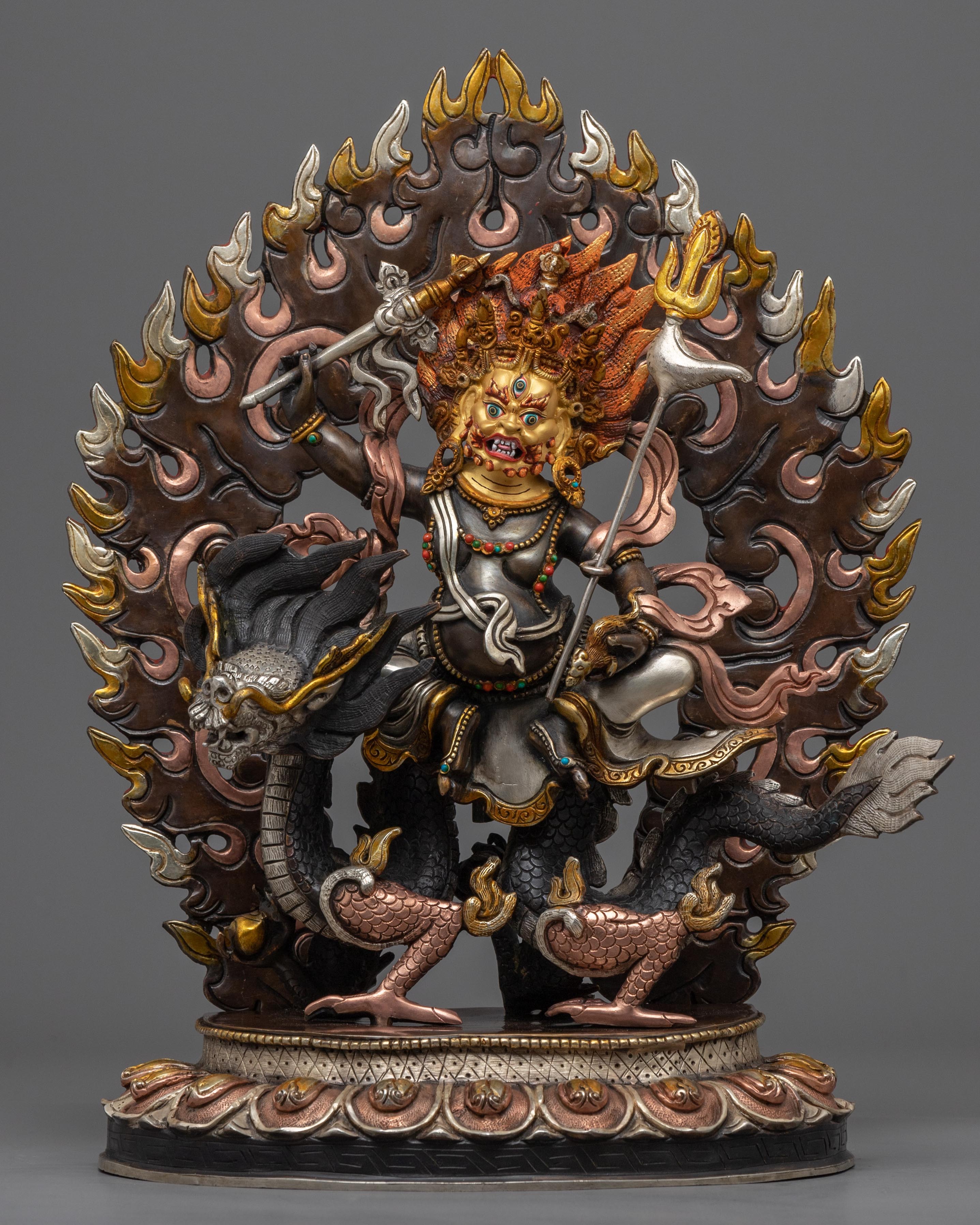 Tibetan White Dzambhala Sculpture | Buddhist Deity of Wealth Statue