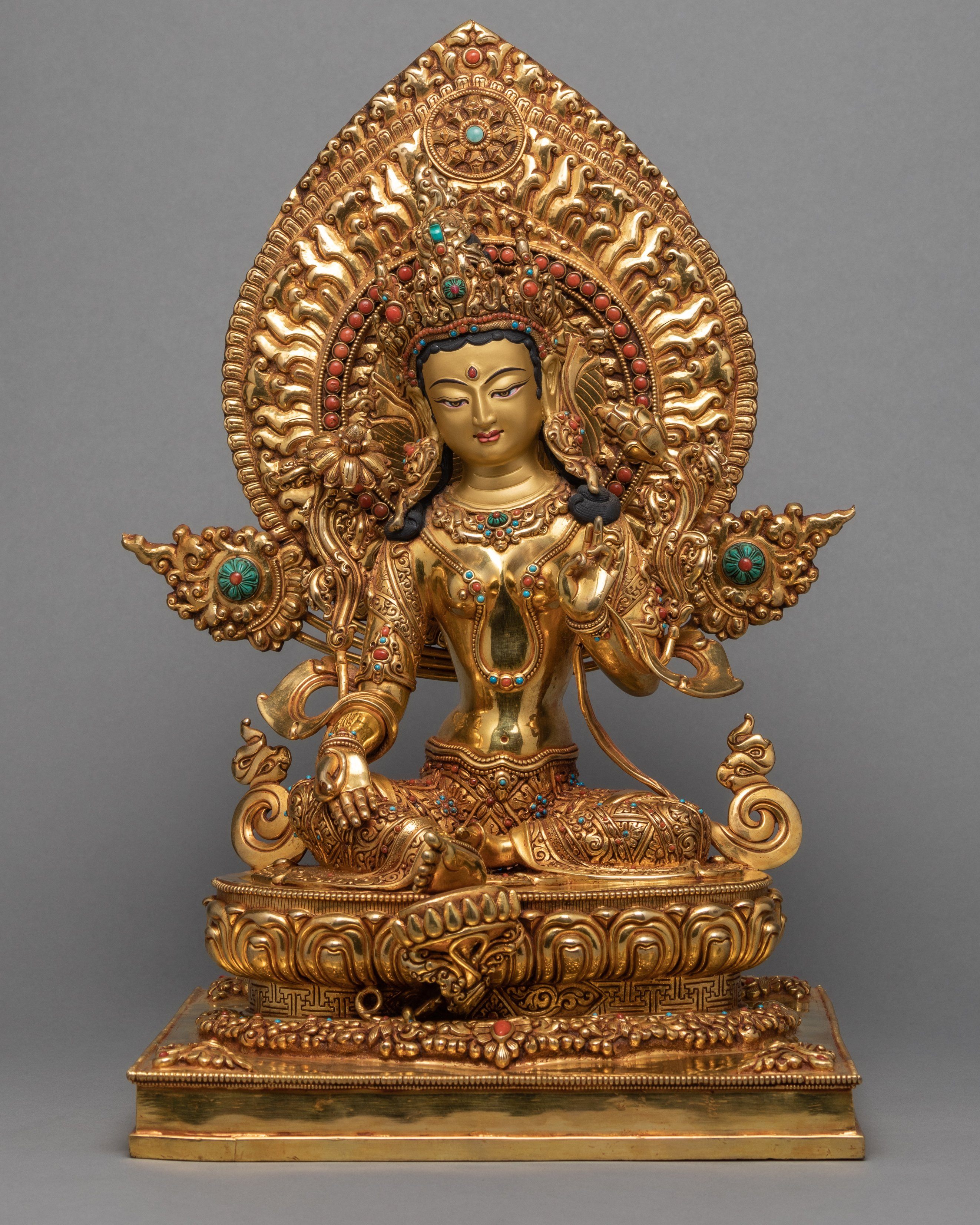 Tibeten Green Tara Goddess Statue | Beautifully Hand-carved Himalayan