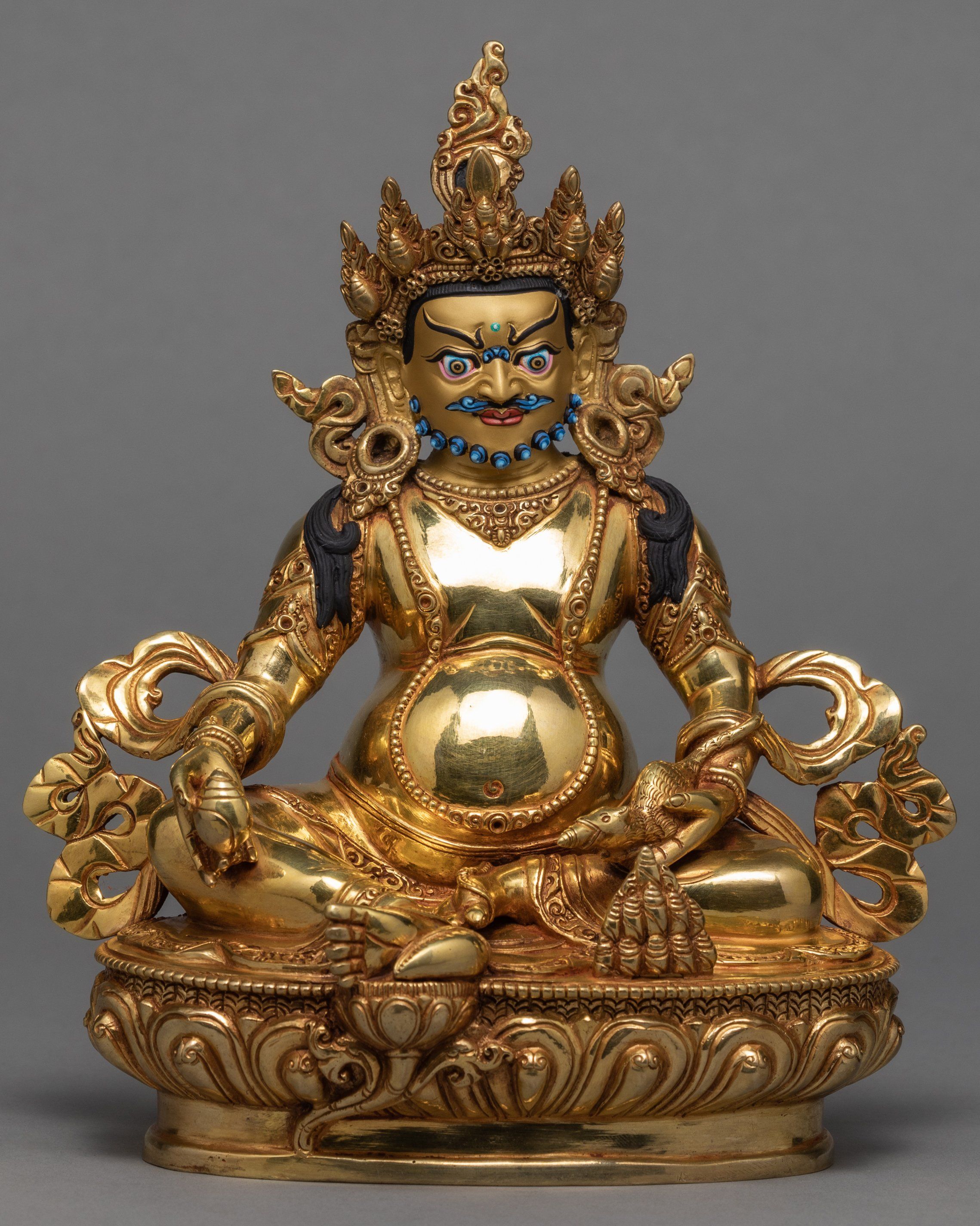 Jambala Statue | Dzambhala Statue | Wealth Deity Statue in 24K Gold
