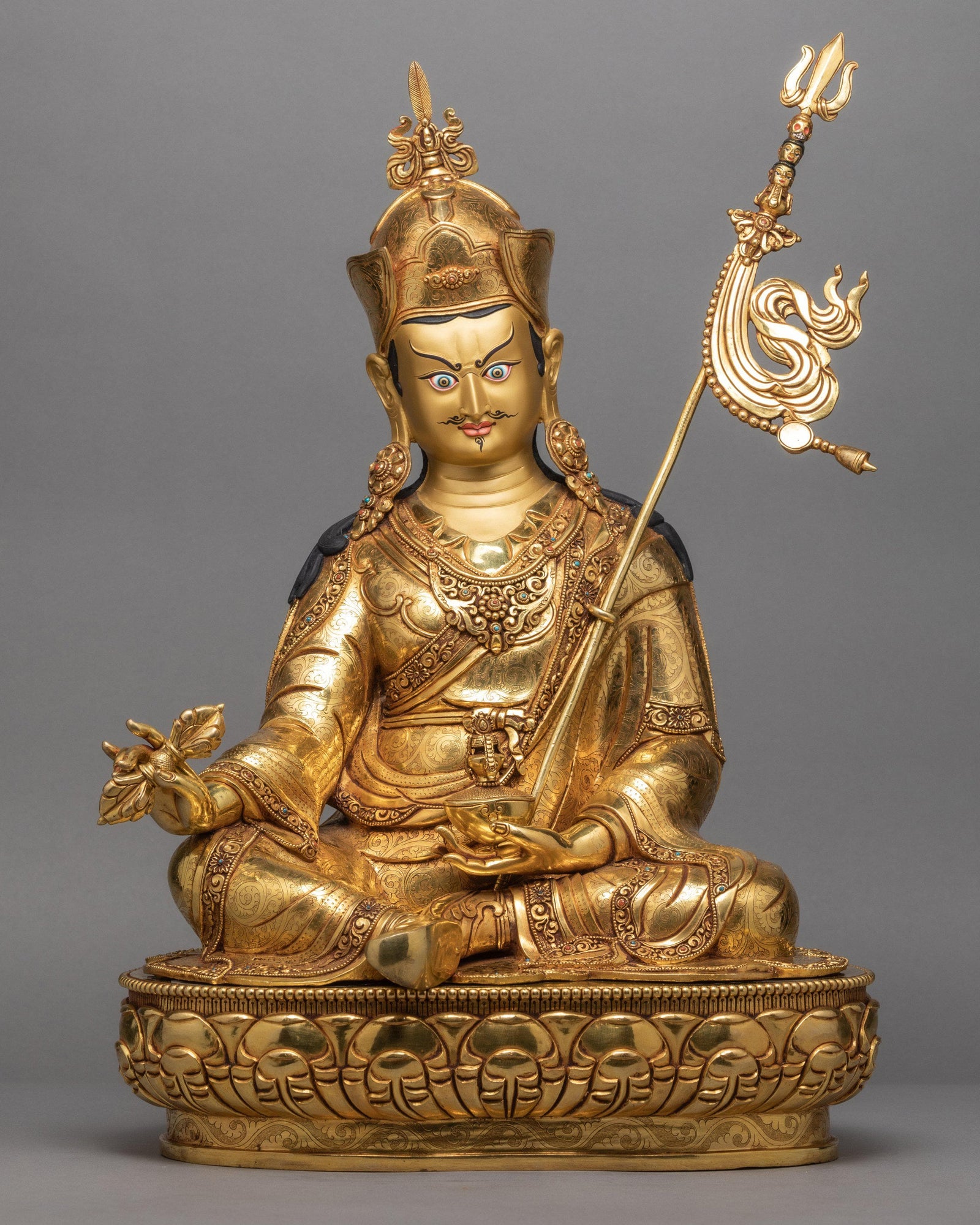Tso Pema Guru Rinpoche Statue | 24K Gold Gilded Statue of Guru ...